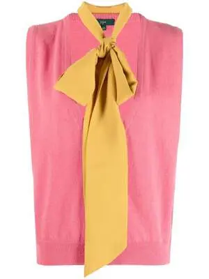 MAISON JEJIA Knit Vest With Knot Detail - Pink