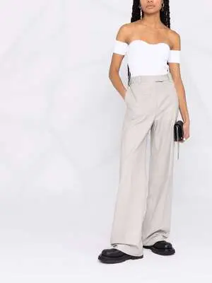 Helmut Lang Rib-knit Off-shoulder Top