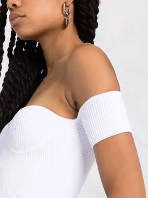 Helmut Lang Rib-knit Off-shoulder Top