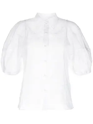 Chloé Embroidered Puff-sleeve Shirt