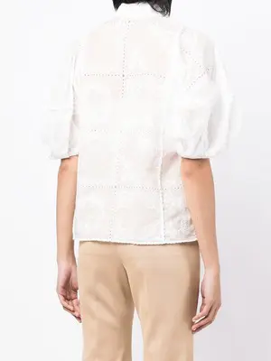 Chloé Embroidered Puff-sleeve Shirt