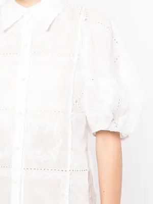 Chloé Embroidered Puff-sleeve Shirt