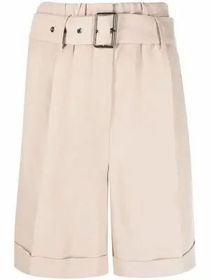 Woolrich Belted Waist Bermuda Shorts - Neutrals