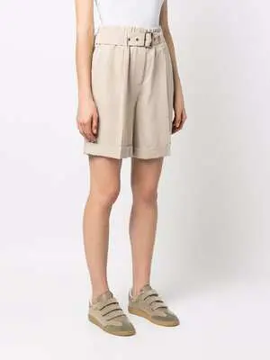 Woolrich Belted Waist Bermuda Shorts - Neutrals