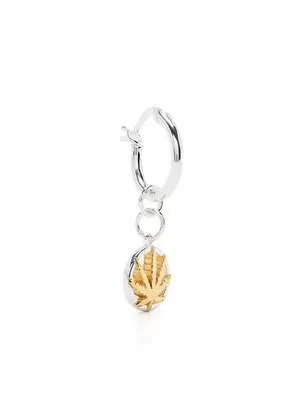TRUE ROCKS Marijuana Leaf Hoop Earring