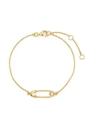 TRUE ROCKS Safety Pin Charm Bracelet - Gold