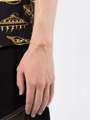 TRUE ROCKS Safety Pin Charm Bracelet - Gold