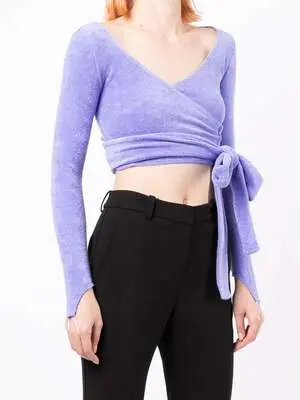 MAISIE WILEN Dramady Tie-fastened Top - Purple