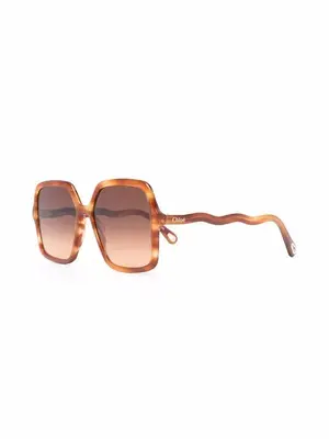 Chloé Zelie Square-frame Sunglasses - Brown