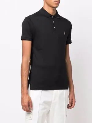Polo Ralph Lauren Embroidered-logo Polo Shirt - Black