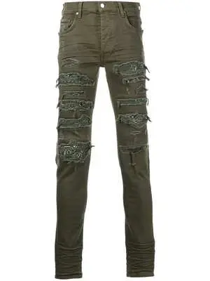 Amiri Bandana Thrasher Skinny Jeans - Green