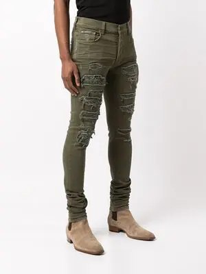 Amiri Bandana Thrasher Skinny Jeans - Green