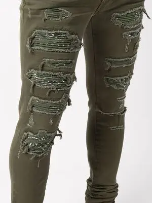 Amiri Bandana Thrasher Skinny Jeans - Green