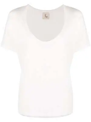 PAULA Linen V-neck T-shirt - White