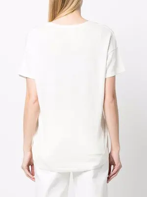 PAULA Linen V-neck T-shirt - White