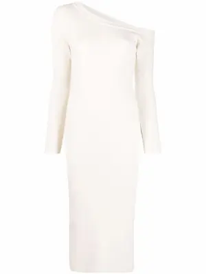 PAULA Asymmetric Knit Dress - Neutrals