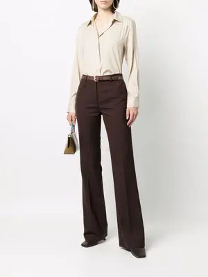PAULA Long-sleeve Silk Shirt - Neutrals