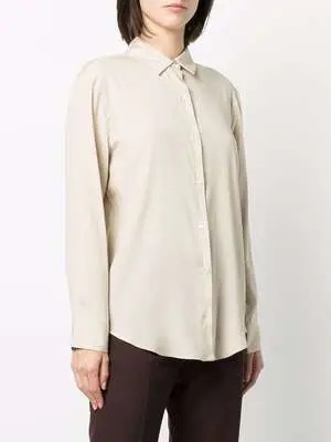 PAULA Long-sleeve Silk Shirt - Neutrals