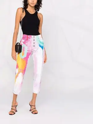 Dsquared2 Paint Splatter Detail Cropped Trousers