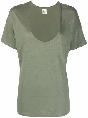 PAULA U-neck T-shirt - Green
