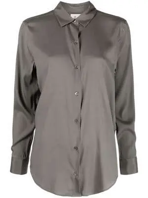 PAULA Long-sleeve Silk Shirt - Green