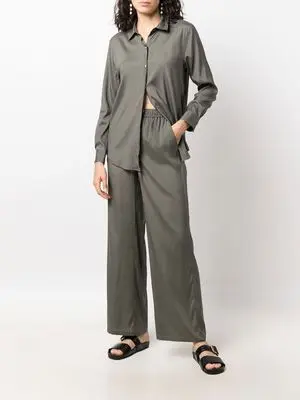 PAULA Long-sleeve Silk Shirt - Green
