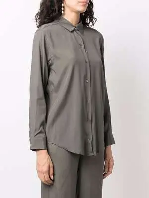 PAULA Long-sleeve Silk Shirt - Green
