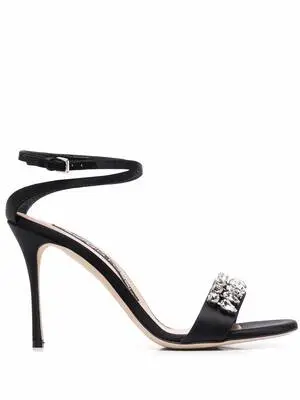 SERGIO ROSSI Godiva 90mm Crystal-embellished Sandals - Black