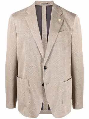 LARDINI Classic Tailored Blazer - Neutrals