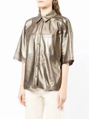 Brunello Cucinelli Perforated Suede Shirt Jacket