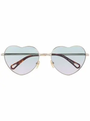 Chloé Milane Heart-frame Sunglasses - Gold