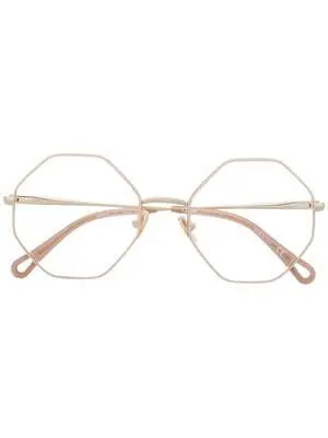 Chloé Geometric Frame Glasses - Gold