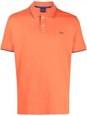 Paul & Shark Tipped Cotton Polo Shirt - Orange
