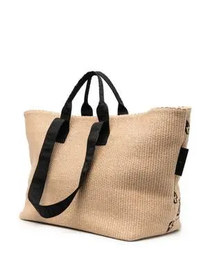 Philipp Plein Monogram Wicker Tote Bag