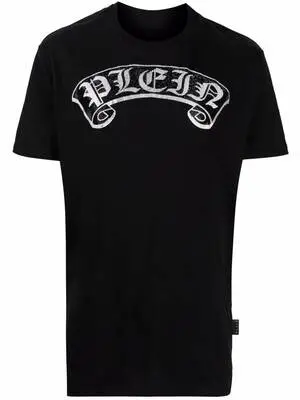 Philipp Plein Embellished-logo T-shirt - Black