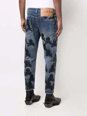 Philipp Plein Skull-patch Tapered Jeans