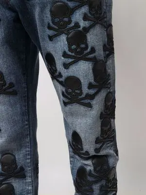 Philipp Plein Skull-patch Tapered Jeans