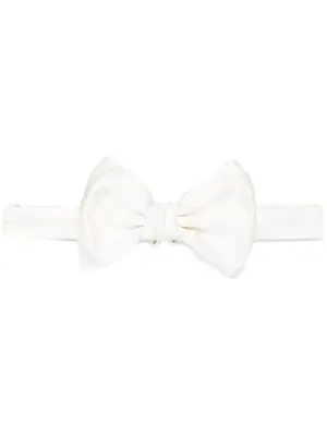 Emporio Armani Silk Bow Tie - White