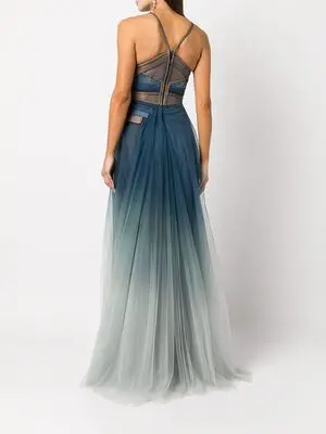 HassIdriss Draped Tulle A-line Gown
