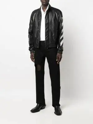 Off-White Diag-stripe Leather Jacket