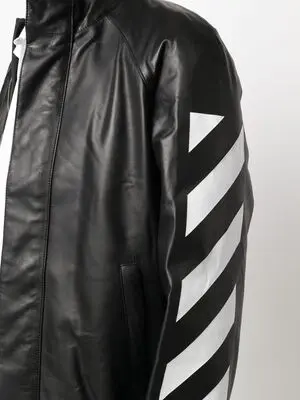 Off-White Diag-stripe Leather Jacket
