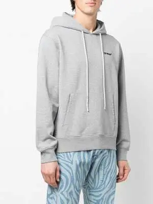 Off-White Logo-embroidered Organic Cotton Hoodie