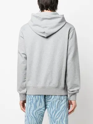 Off-White Logo-embroidered Organic Cotton Hoodie