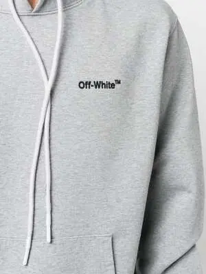 Off-White Logo-embroidered Organic Cotton Hoodie