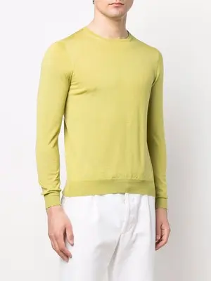 BARBA NAPOLI Fine-knit Crew-neck Jumper - Green