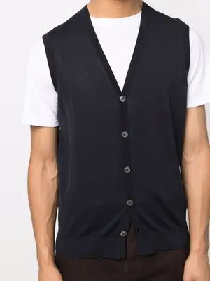 DRUMOHR Sleeveless V-neck Vest - Blue