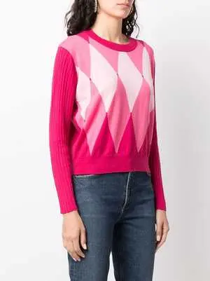 BALLANTYNE Argyle-intarsia Knitted Jumper