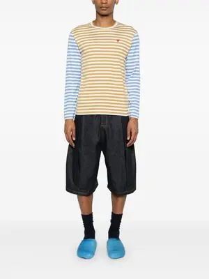 Play Comme Des Garcon Striped Long-sleeve T-shirt - Blue