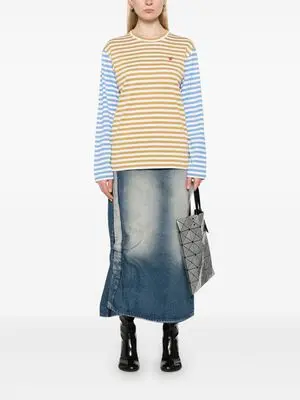Play Comme Des Garcon Striped Long-sleeve T-shirt - Blue