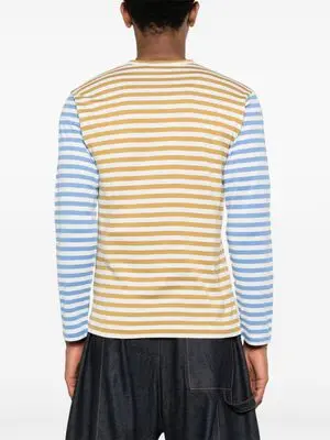 Play Comme Des Garcon Striped Long-sleeve T-shirt - Blue